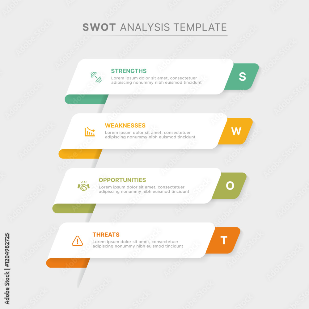 SWOT Analysis Infographic Chart Template Design Stock Vector | Adobe Stock