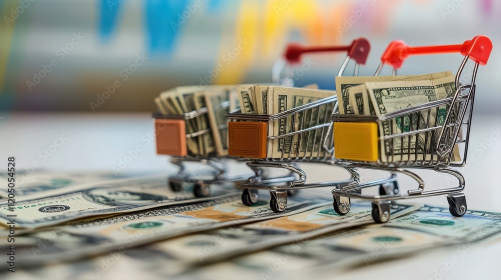 Inflation represented visually through a graph showing rising prices ...