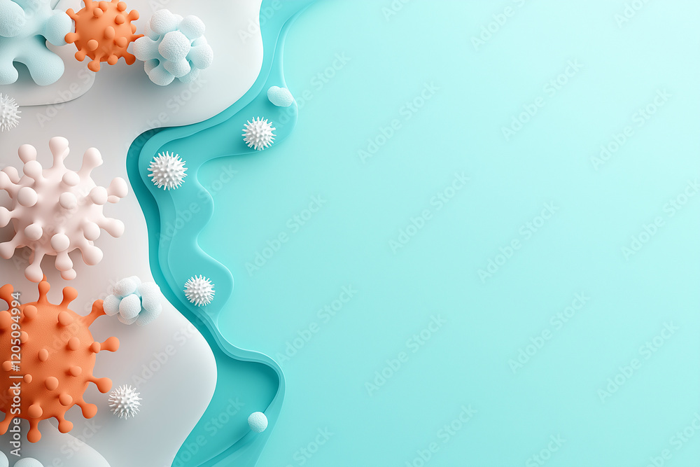 1h Visual comparison of allergens and bacteria illustrated with vibrant ...