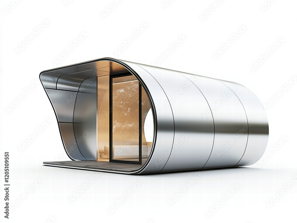 Curved Modern Shelter: Futuristic architectural design of a sleek ...