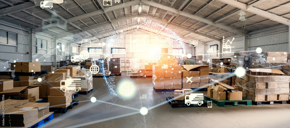 warehouse, factory, network, dx, digital transformation, iot, logistics ...