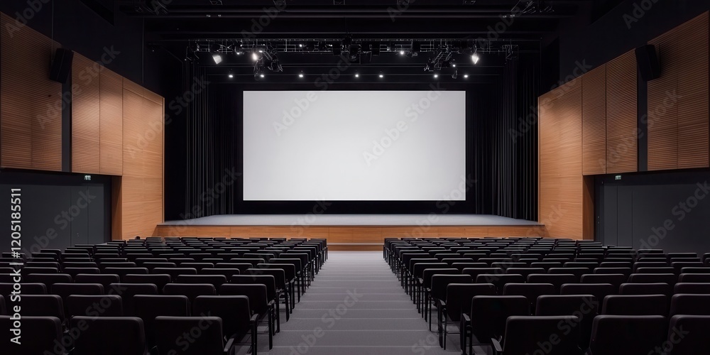 audience presentation auditorium projectionscreen. A modern auditorium ...
