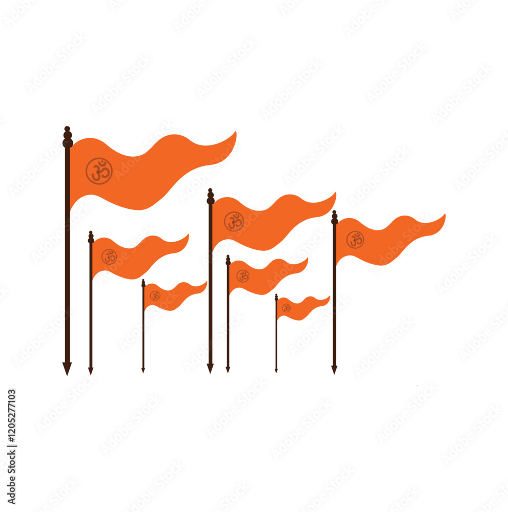 Vector de Stock Maha kumbh Mela Bhagva Flags | Adobe Stock