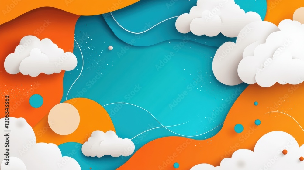 Advertisement banner with cloud effects, a vibrant banner design ...