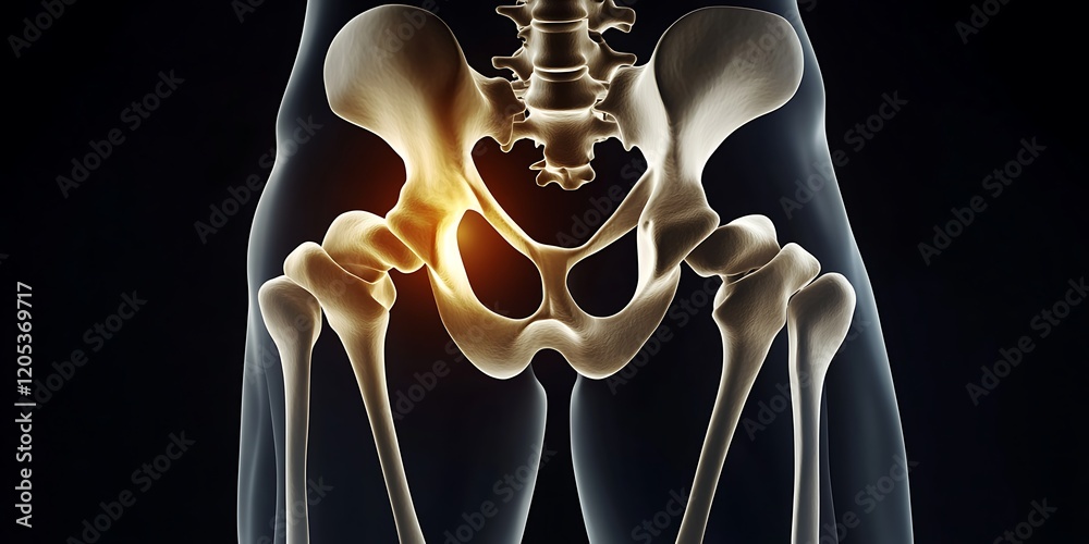 Bones of the pelvis and hip, human anatomy, femur bone joint pain, X ...