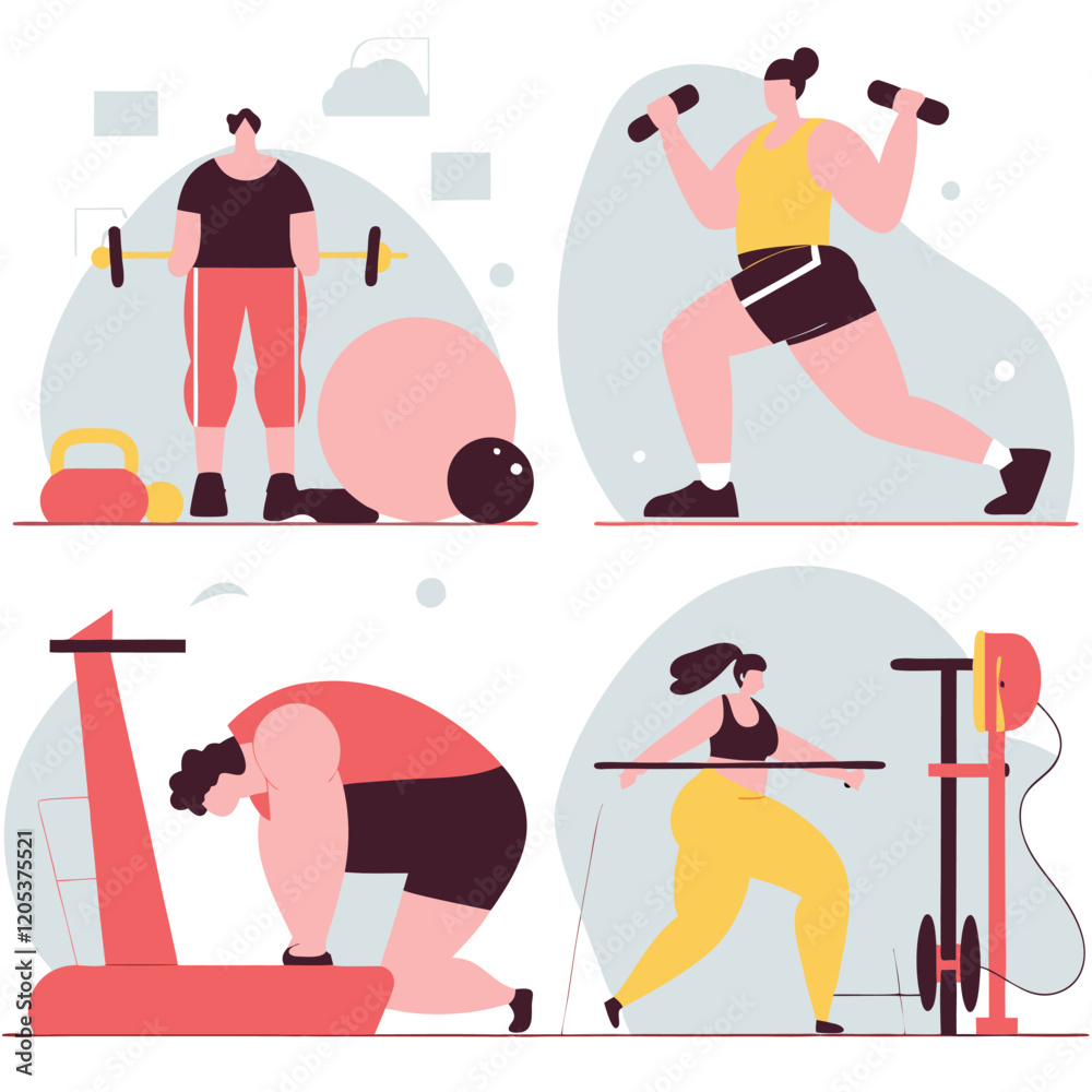 Fitness Icons: Exercise Symbols & Workout Pictograms for Design gym ...