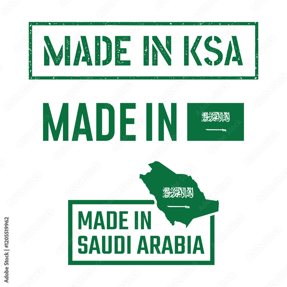 made in Saudi Arabia labels set, made in Kingdom of Saudi Arabia ...