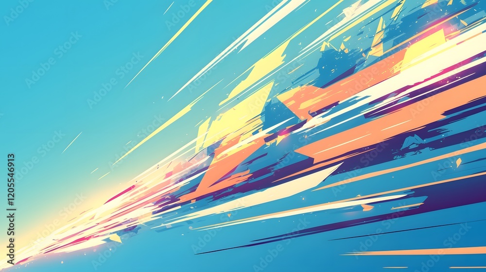 Comic speed lines in various directions, enhancing the dynamic effect ...