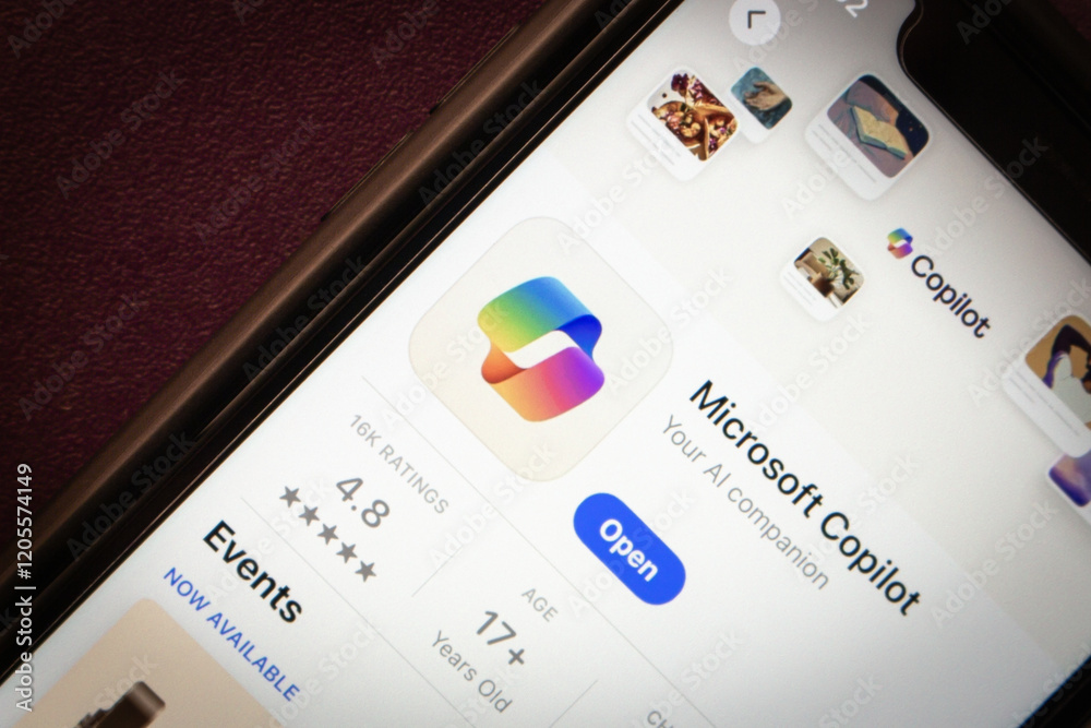Foto de Stock Mexico City, MEXICO - Jan 14 2025 : Microsoft Copilot app is displayed on the App ...
