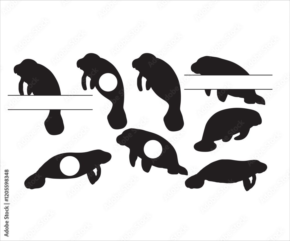 Manatee SVG Bundle, Manatee monogram, Manatee SVG File, Aquarium svg ...