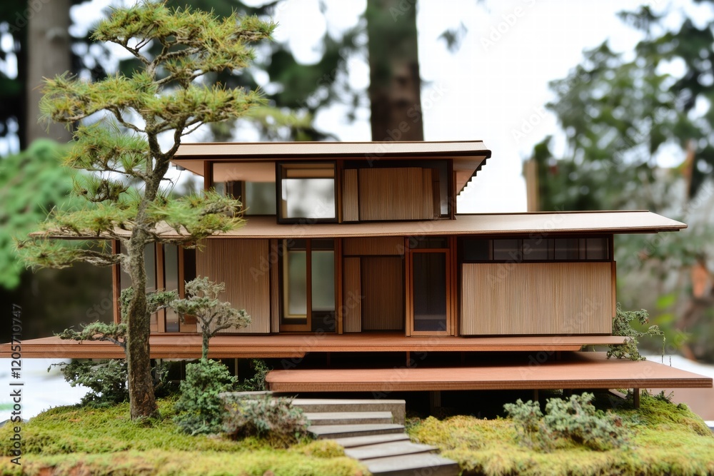 Contemporary house style detailed architectural model of a modern house ...