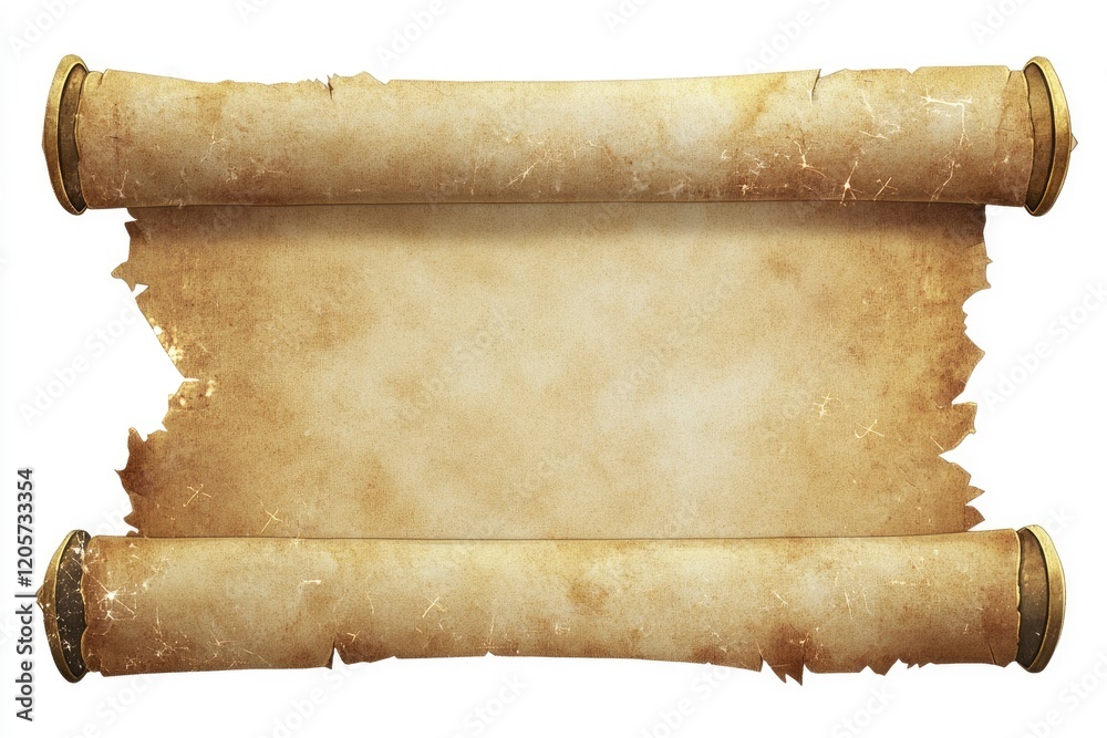 Ancient Parchment Scroll Blank Template for Design Stock Illustration | Adobe Stock