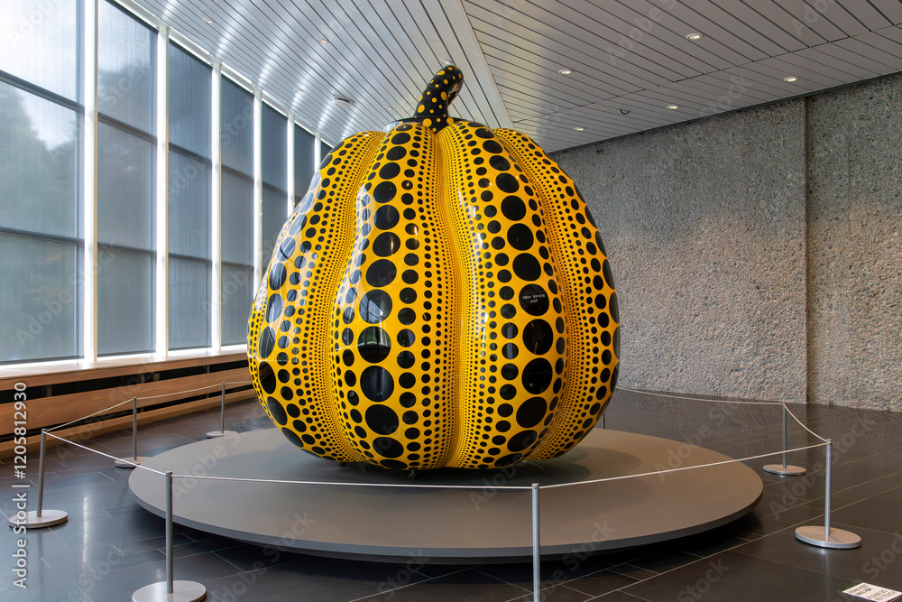 Oslo, Norway-25 September 2024; Close up of iconic yellow pumpkin by ...
