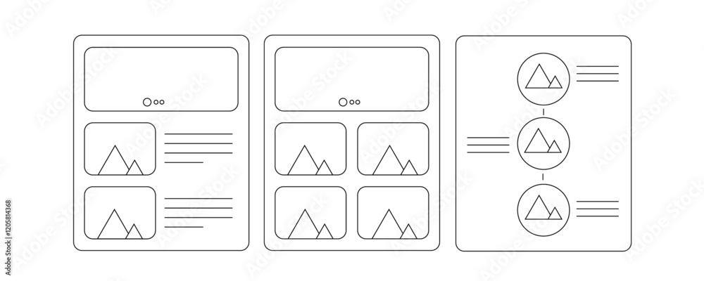 Ui Card Design Mockup Draft Sketch Drawing Template Layout Framework Wireframe User