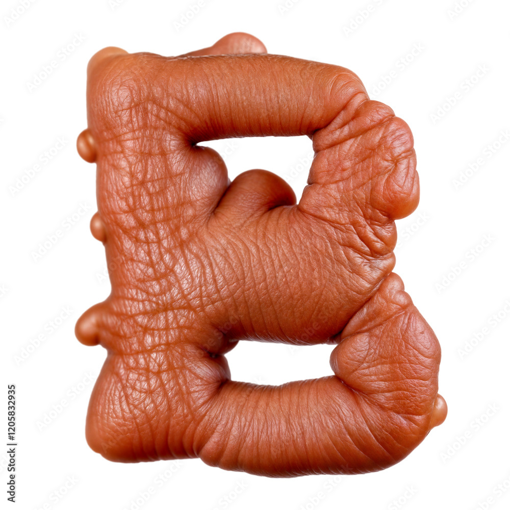 Stock-Illustration „Letter B crafted from ugly skin, mimicking human ...