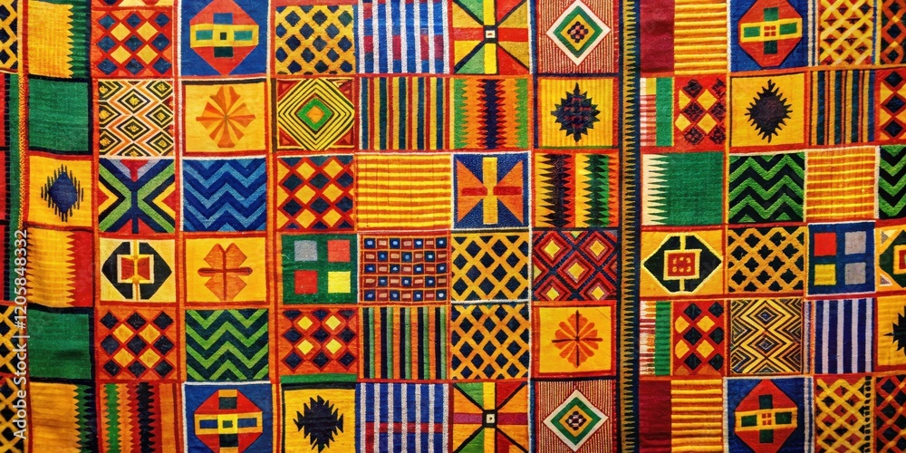 Traditional African Adinkra cloth with vibrant and colorful patterns ...