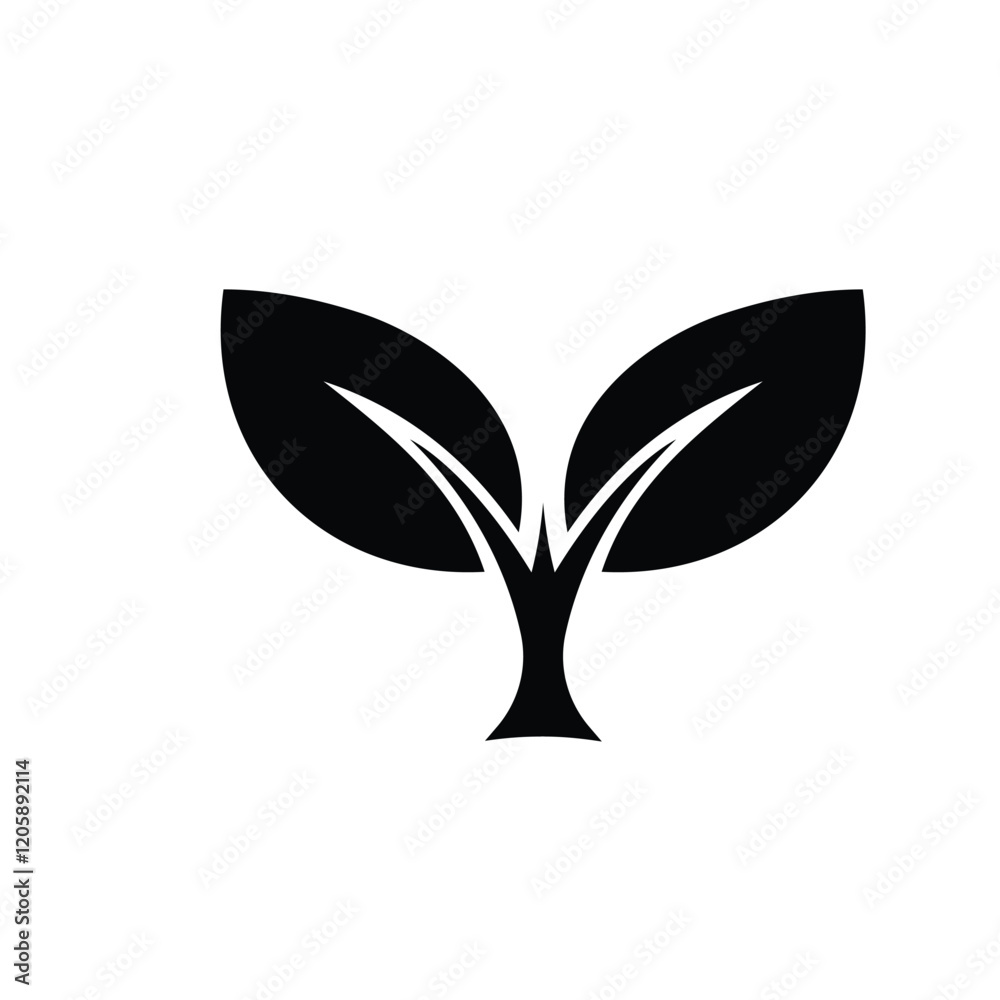 sustainable icon. plant vector. renewal, carbon reduction, net zero ...