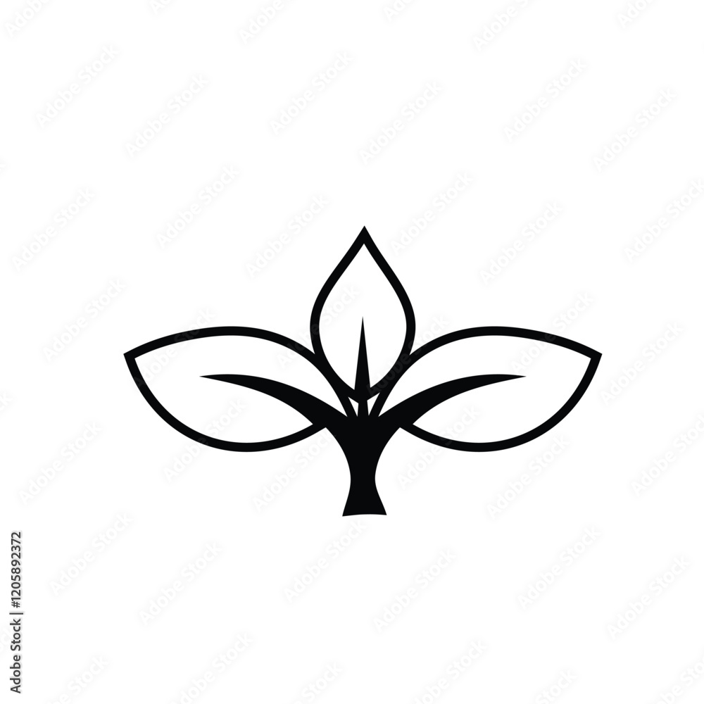 sustainable icon. plant vector. renewal, carbon reduction, net zero ...