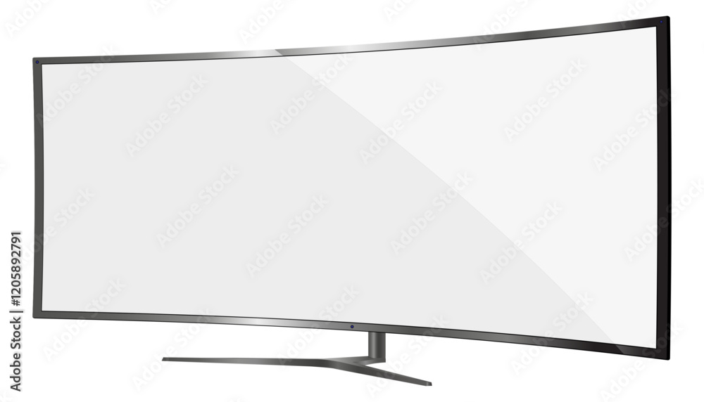 TV screen curved,4k Modern lcd Panel,Led,Plasma.Vector Blank Computer ...