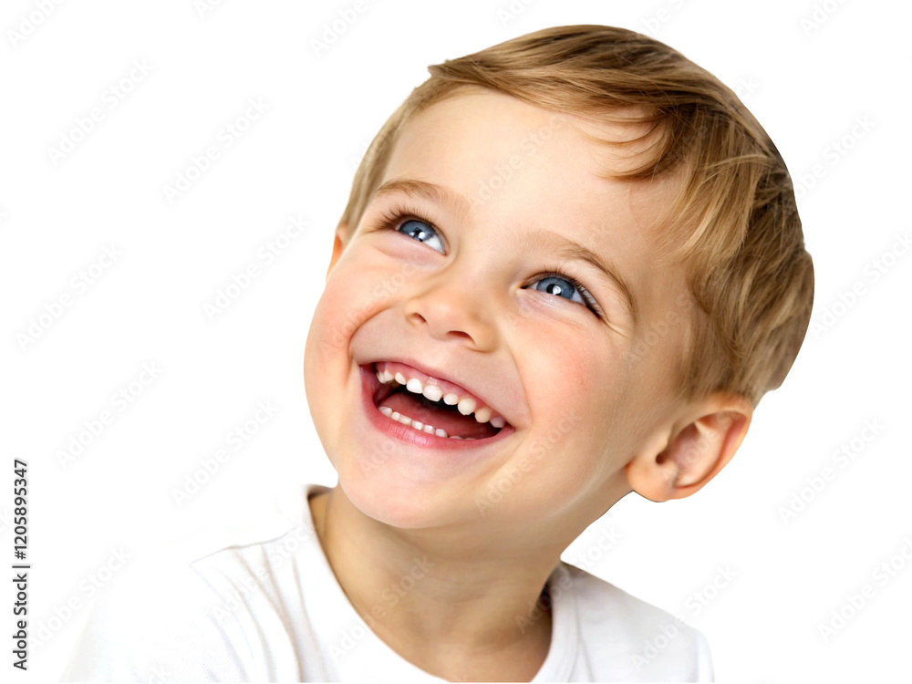 Portrait of a happy kid smiling and laughing, isolated on transparent ...