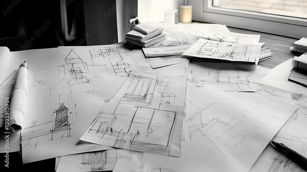 Collection of Interior Design Sketches and Mood Boards for Creative ...