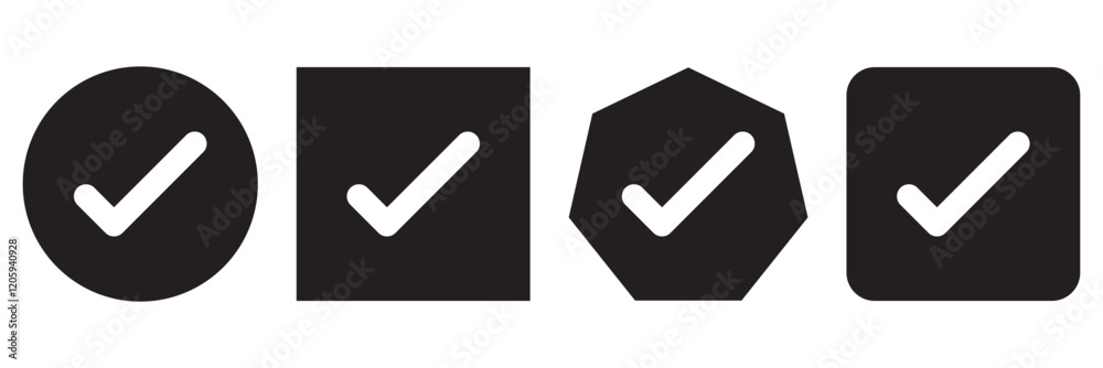 check box icon with correct, accept checkmark icons green tick box ...