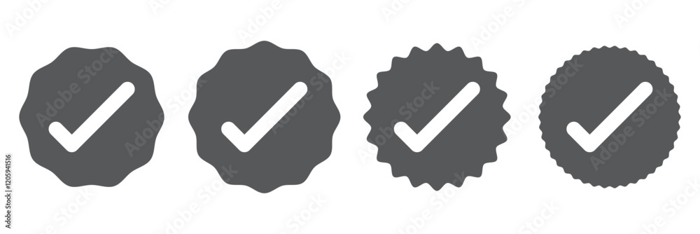 Checkmark icon. Green check mark vector set. Checked checkbox sign. Approved symbol. Isolated v ...