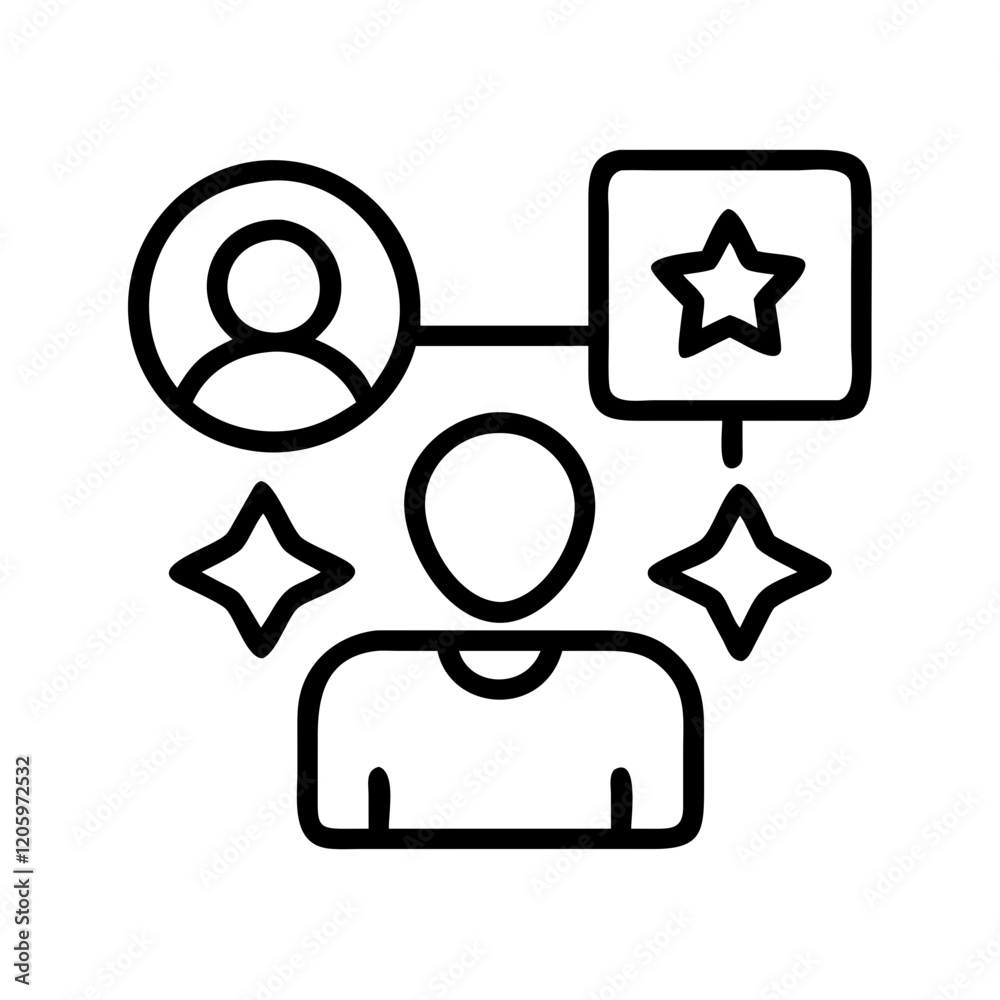 influencer icon, influencer line art - simple line art of influencer ...