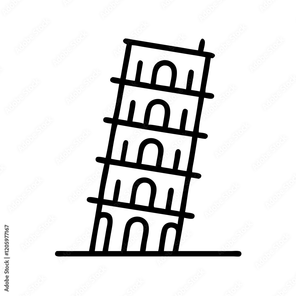Стоковое векторное изображение «leaning tower of pisa icon, leaning ...