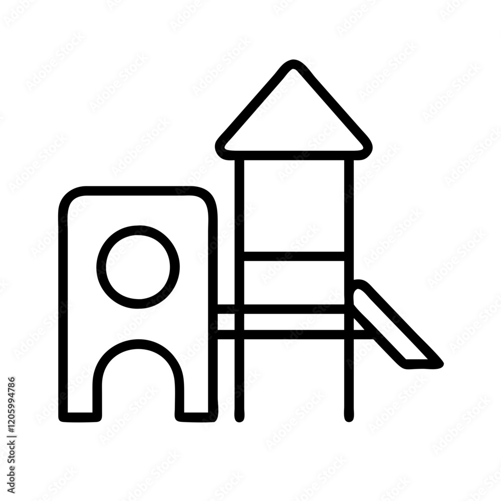 playground icon, playground line art - simple line art of playground ...