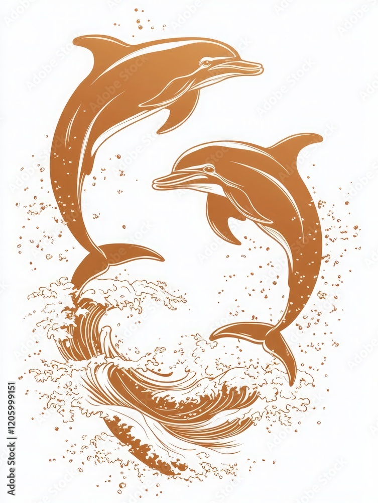 There is a dolphin that is carved into a circular plaque. Intricate ...