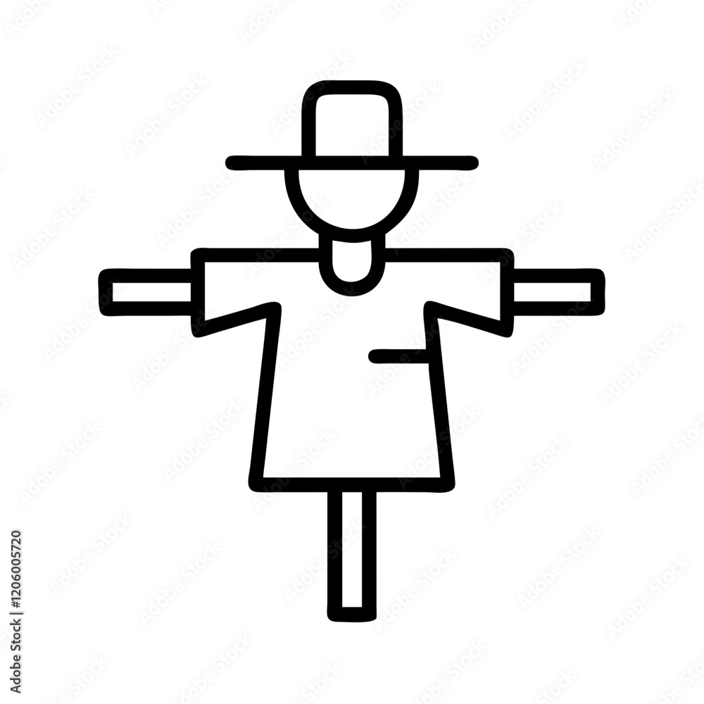 scarecrow icon, scarecrow line art - simple line art of scarecrow ...