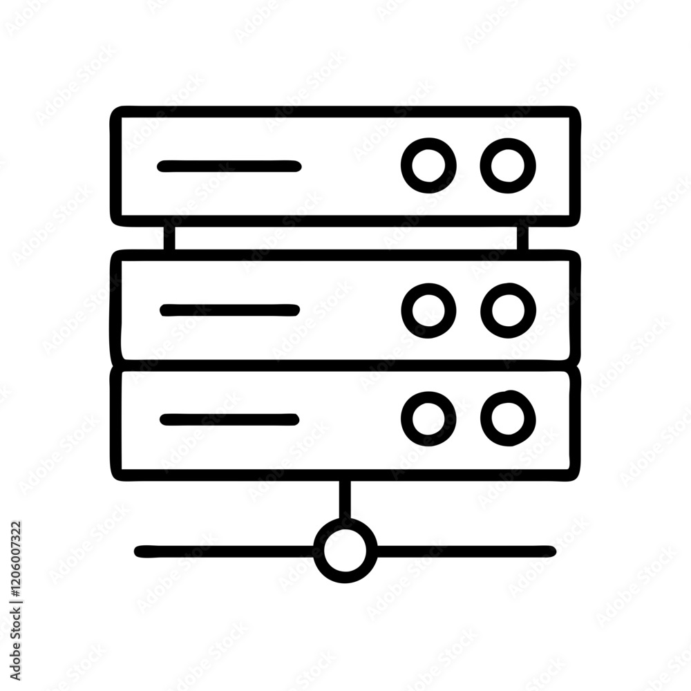 server icon, server line art - simple line art of server, perfect for ...