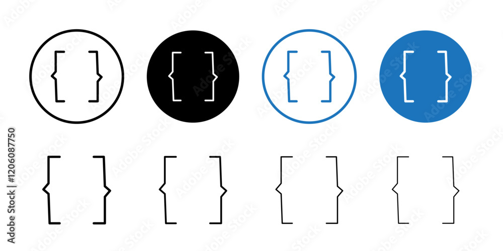 Font brackets icon Thin line art isolated Stock Vector | Adobe Stock