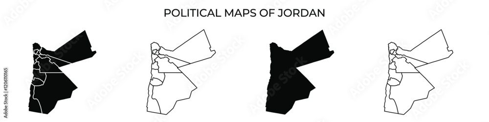 This visual displays various political maps of Jordan highlighting ...