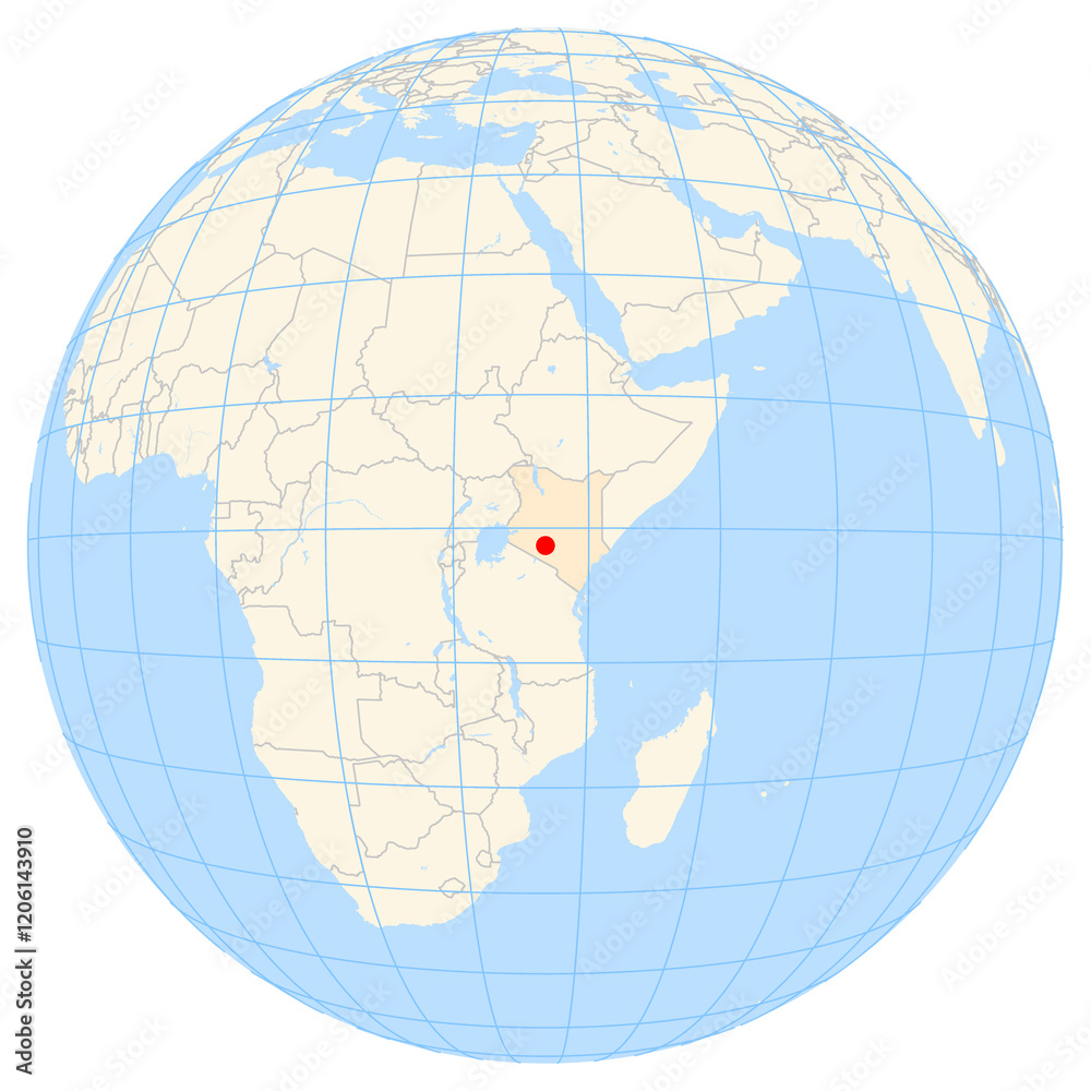 Map showing the location of the city Nairobi in Kenya (Eastern Africa ...