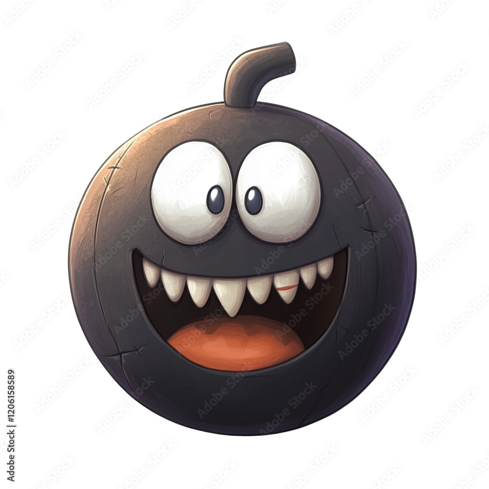Bomb with dynamite sticks and eyes, 3D, on transparent background ...