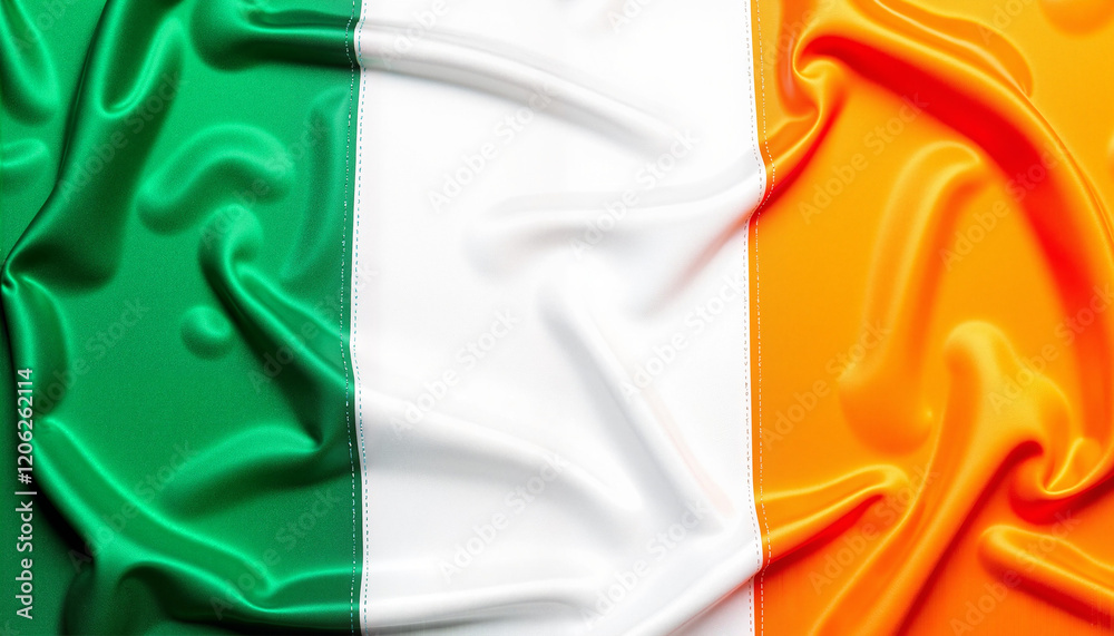 Irish flag waving gracefully, national pride and identity Stock Photo ...