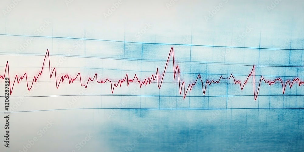Electrocardiogram (ECG) stock photo of an ECG line with a heartbeat on ...