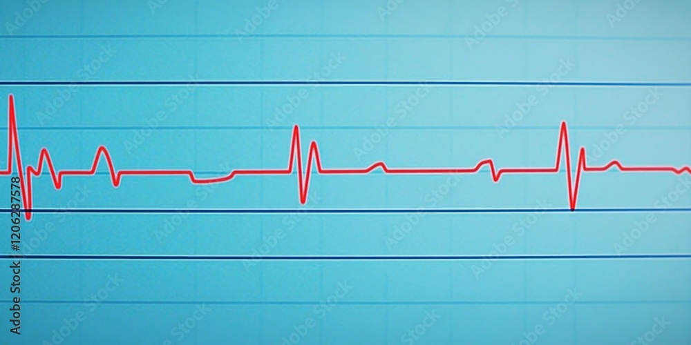 Electrocardiogram (ECG) stock photo of an ECG line with a heartbeat on ...