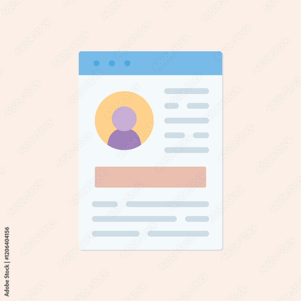 Stylized Profile Page Design with Abstract User Icon and Content Layout ...