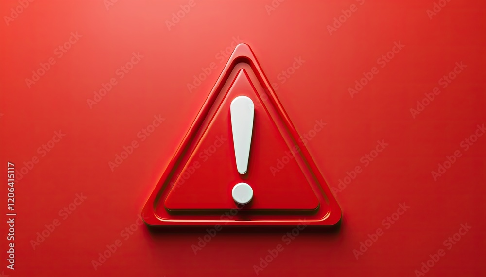 Red warning triangle with white exclamation mark. A simple, bold symbol ...