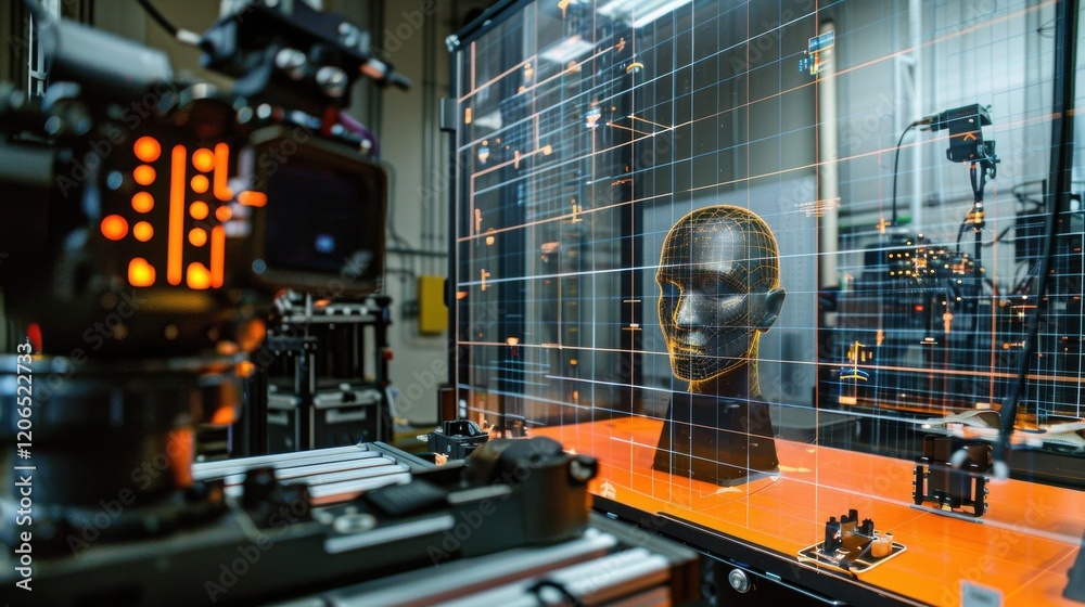 Advanced Sensor Visualization Renders A Robotic Vision System Analyzing