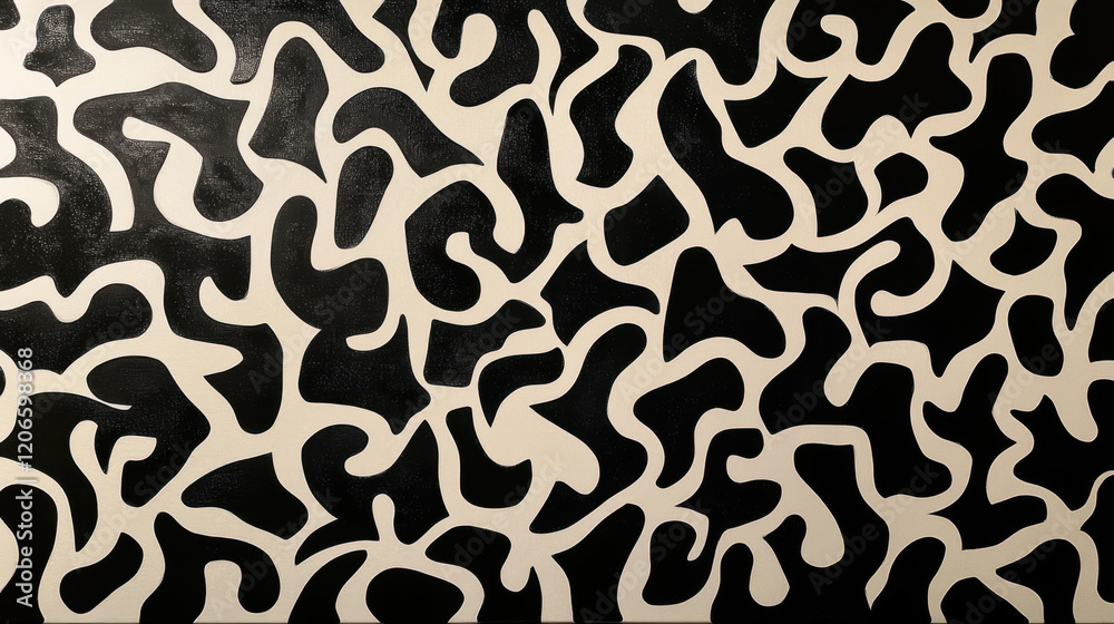 dynamic abstract maze art, bold sweeping curves forming a surreal ...