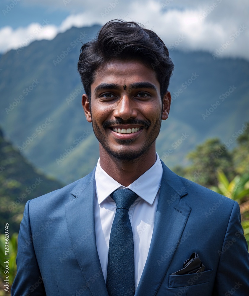 Ilustración de Stock Young man of Sri Lankan nationality in formal suit ...