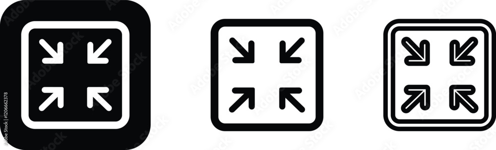 Maximize icon logo design Full Screen Arrow and Exit Screen Icons Black ...