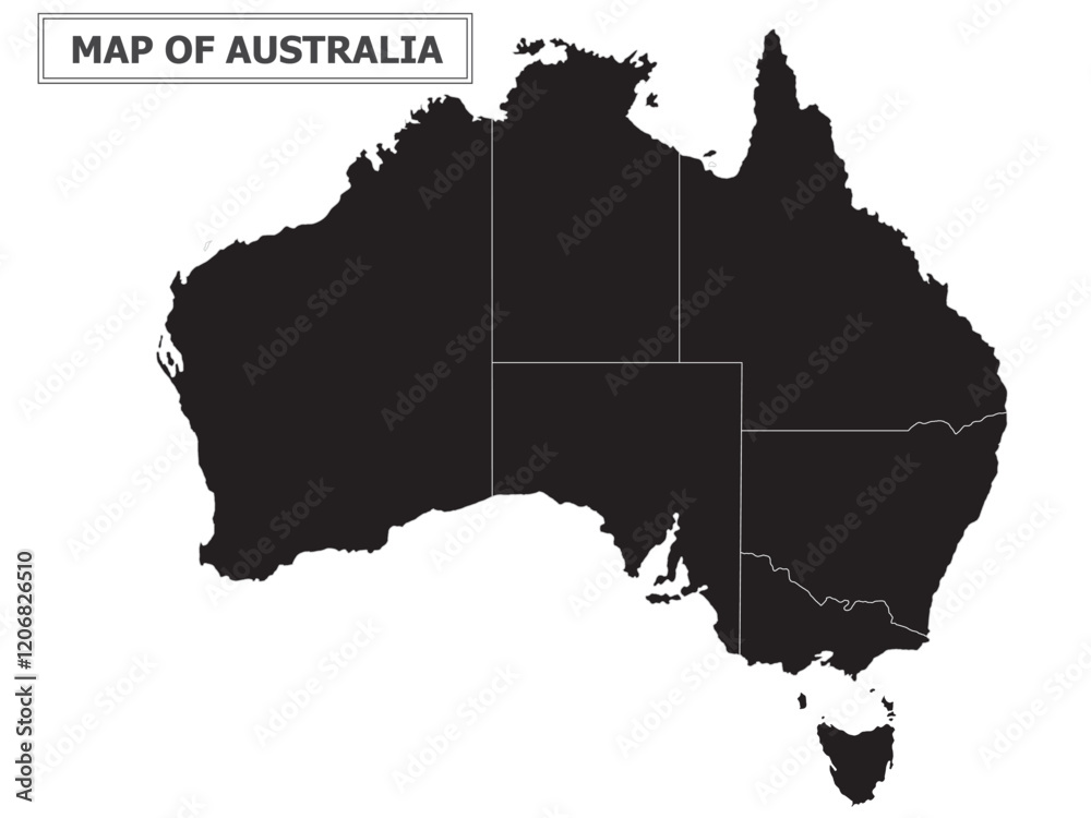Australian Countries Geography Political map. Political map of country ...
