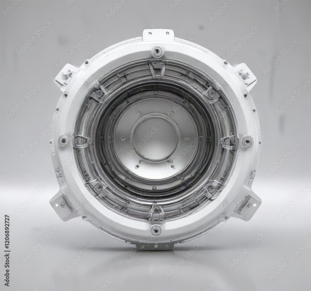 Air volume damper with a reflective surface on white, air volume ...