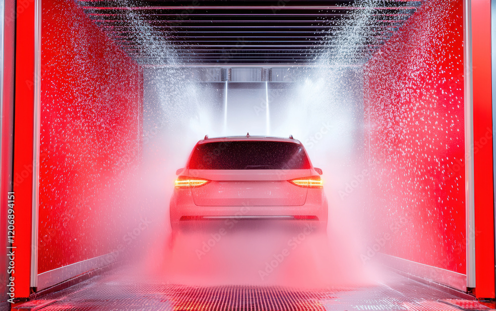 Car wash action modern car wash vehicle cleaning indoor environment ...
