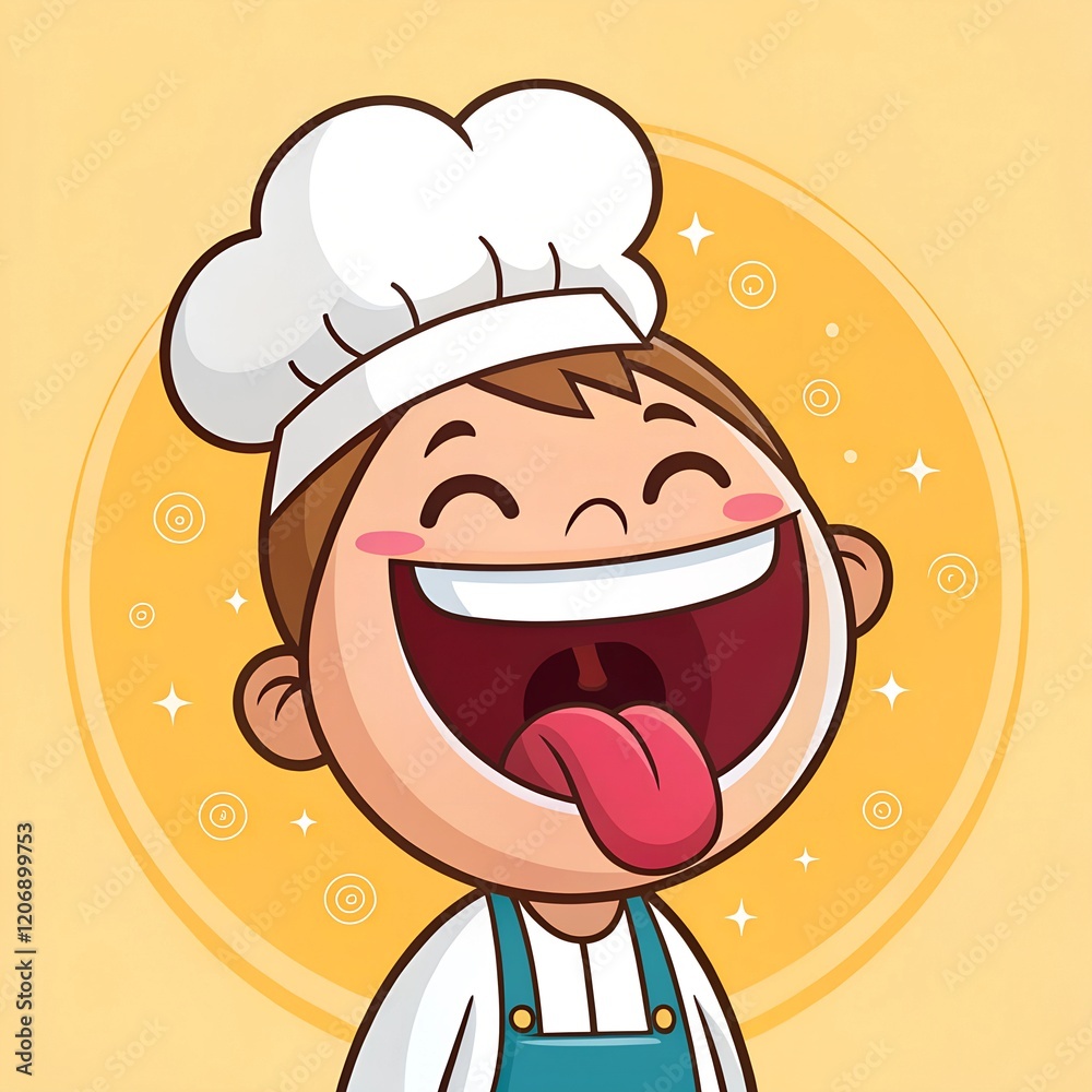 Ilustración de Stock Yummy smile with tongue lick mouth. World smile ...